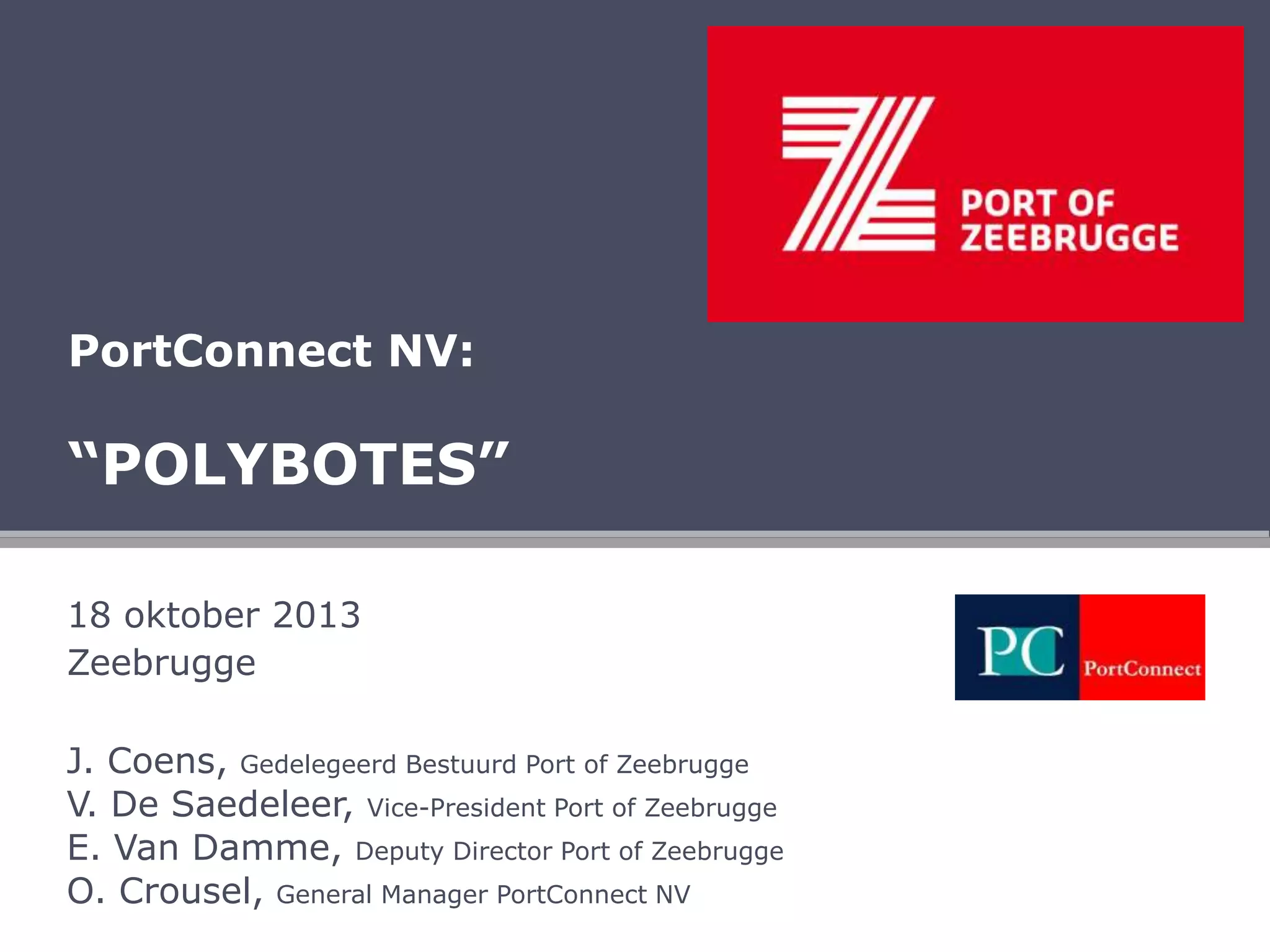 Polybotes - Estuary barge PORTCONNECT | PPTX | Cruises | Travel Type