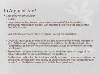 SustaiN 2013 presentation (Afghanistan/community based development) | PPTX