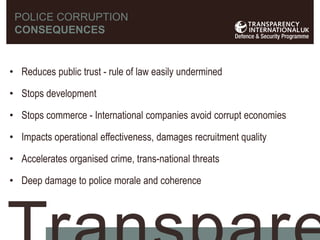 Causes and consequences of corruption in the police | Mark Pyman | PPTX ...