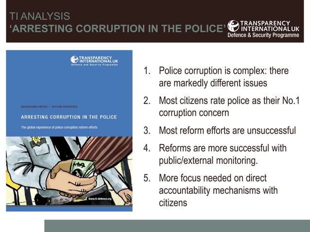 Causes and consequences of corruption in the police | Mark Pyman | PPTX | Crime & Harmful Acts ...