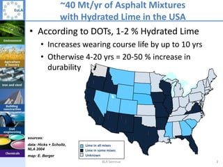 Hydrated lime in Asphalt Mixtures - An international perpective | PPTX