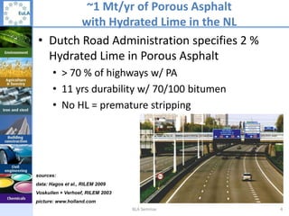 Hydrated lime in Asphalt Mixtures - An international perpective | PPTX