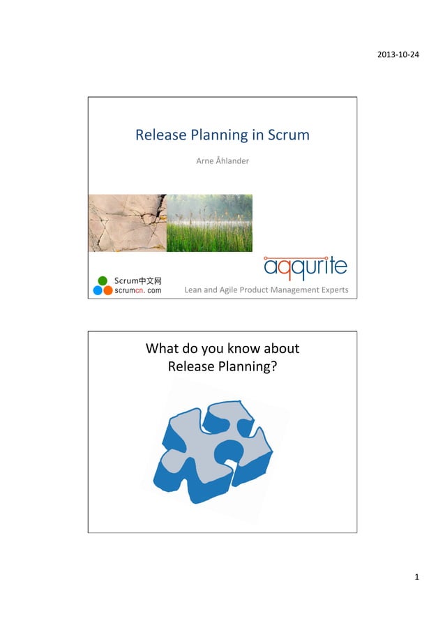 Release planning in Scrum | PDF