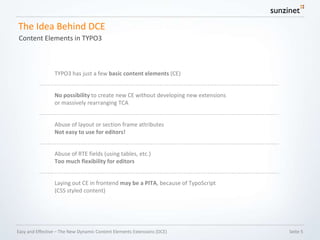 Easy and Effective - The New Dynamic Content Elements Extension (DCE) | PPT