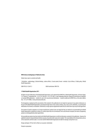 Global Status Report On Alcohol And Health World Health Organization | PDF