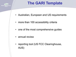 GARI - mobile accessibility for mobile apps | PPT