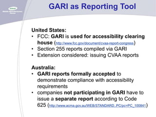 GARI - mobile accessibility for mobile apps | PPT
