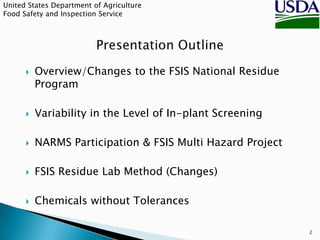 Dr. David Goldman - Meat/Poultry Antibiotic Residue Testing, Protecting ...