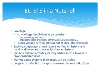 Cap-and-Trade in the European Union: Policy and Politics in the EU ETS ...