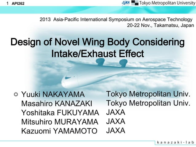 Design of Novel Wing Body Considering Intake/Exhaust Effect | PPT