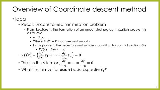 Coordinate Descent Method
