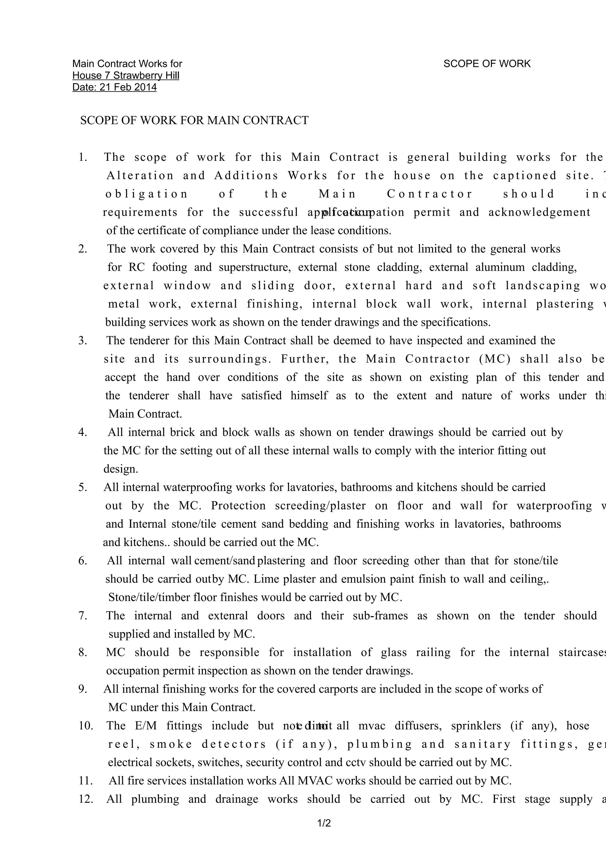 131127 scope of work mc-1 | PDF