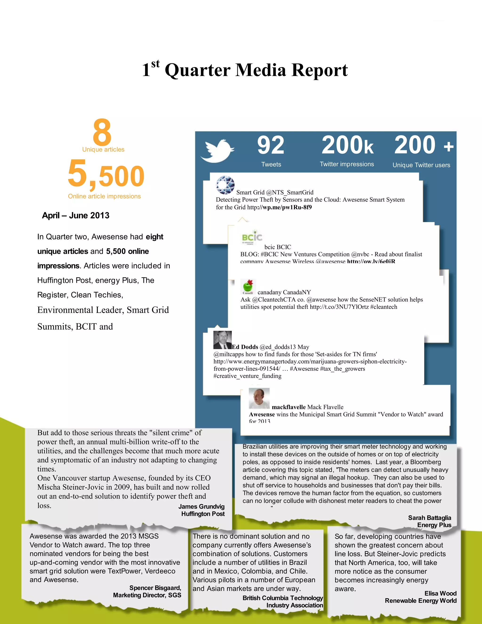 Awesense Quarter 2 Media report | PDF