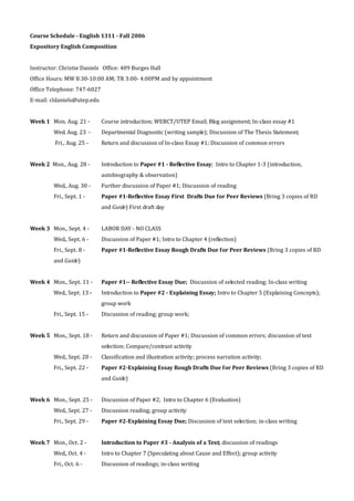 1311 Syllabus | PDF | Educational Assessment | Education