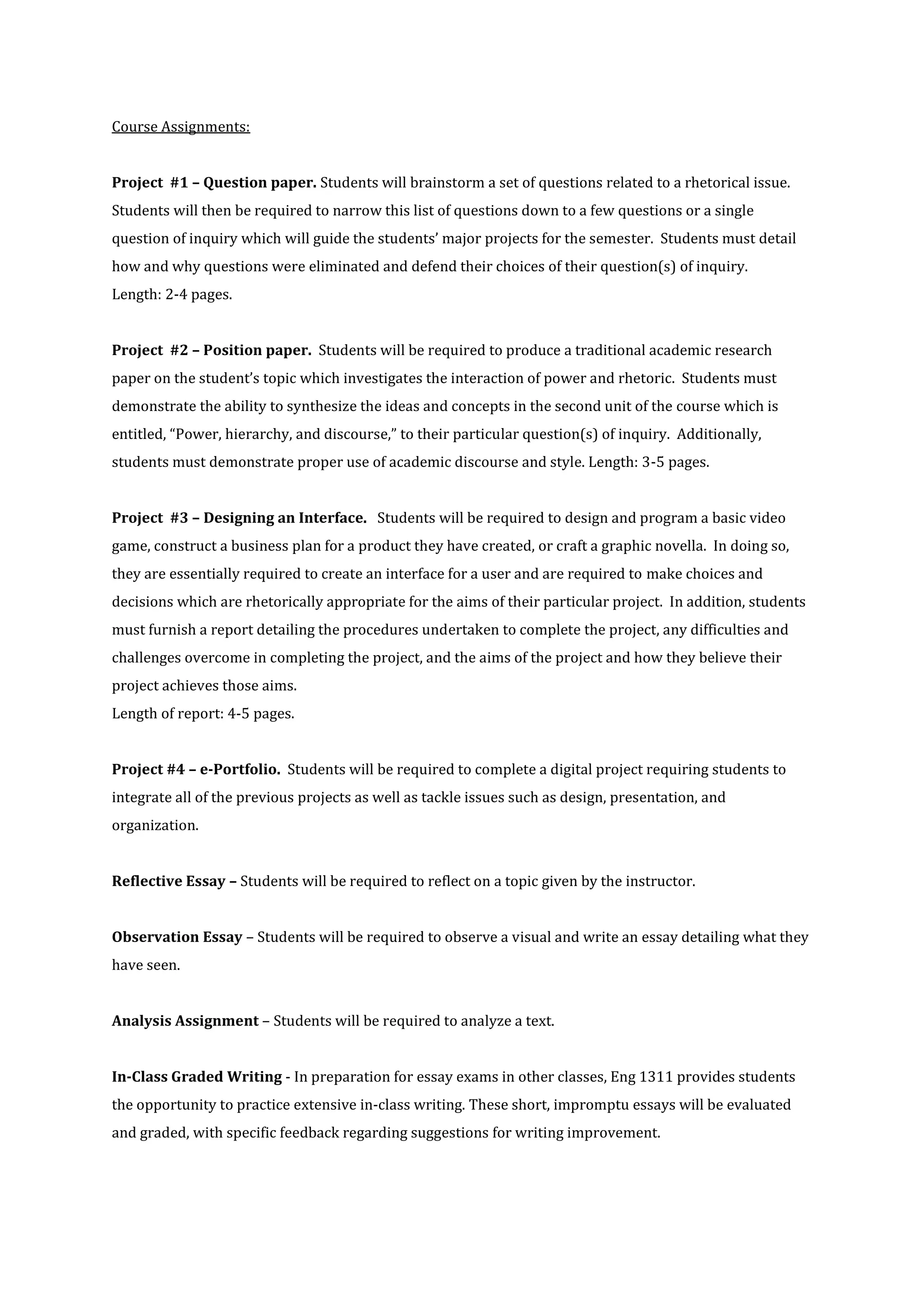 1311 Redesign Syllabus | PDF