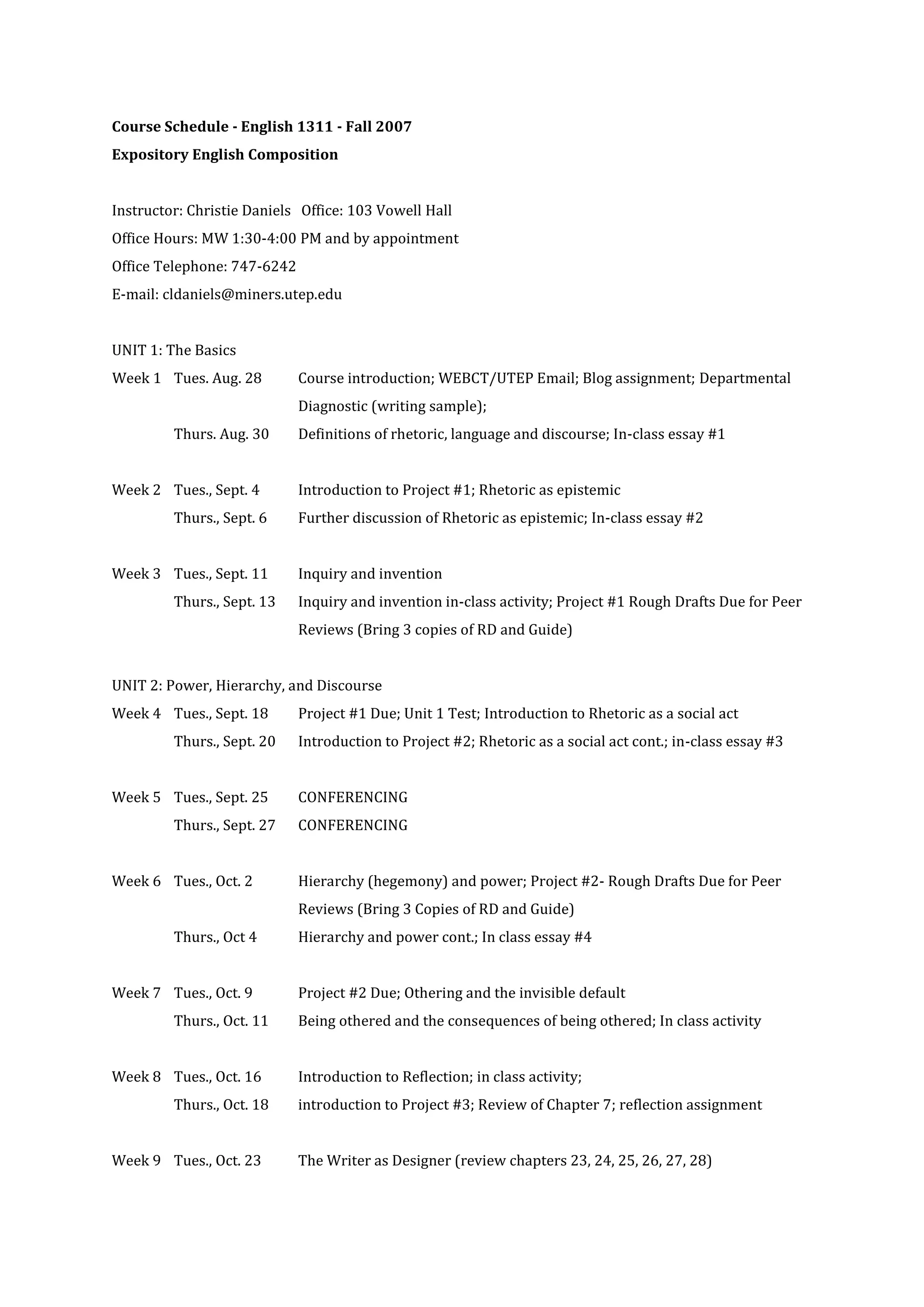 1311 Redesign Syllabus | PDF