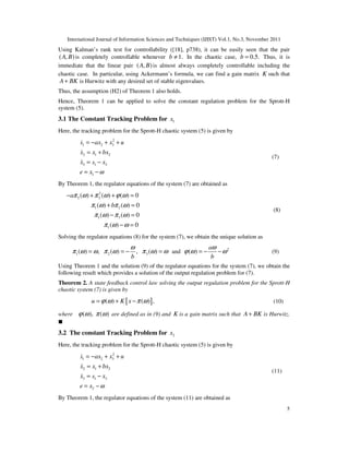 STATE FEEDBACK CONTROLLER DESIGN FOR THE OUTPUT REGULATION OF SPROTT-H SYSTEM | PDF