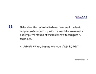 Galaxy Transmissions Pvt Ltd_Conductor Manufacturer | PDF
