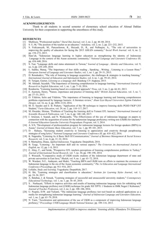 Implementation of UKBI to improve students’ listening ability | PDF