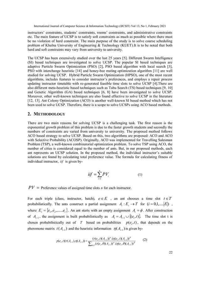 Highly Constrained University Class Scheduling using Ant Colony Optimization | PDF