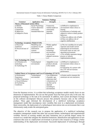 APPLICATION OF A MULTILEVEL TECHNOLOGY ACCEPTANCE MANAGEMENT MODEL FOR EFFECTIVE TECHNOLOGY ...