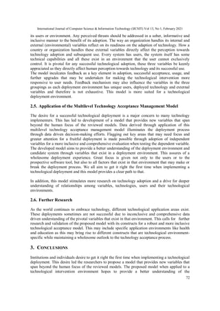 APPLICATION OF A MULTILEVEL TECHNOLOGY ACCEPTANCE MANAGEMENT MODEL FOR ...