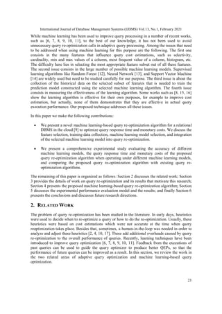 RE-OPTIMIZATION FOR MULTI-OBJECTIVE CLOUD DATABASE QUERY PROCESSING USING MACHINE LEARNING | PDF