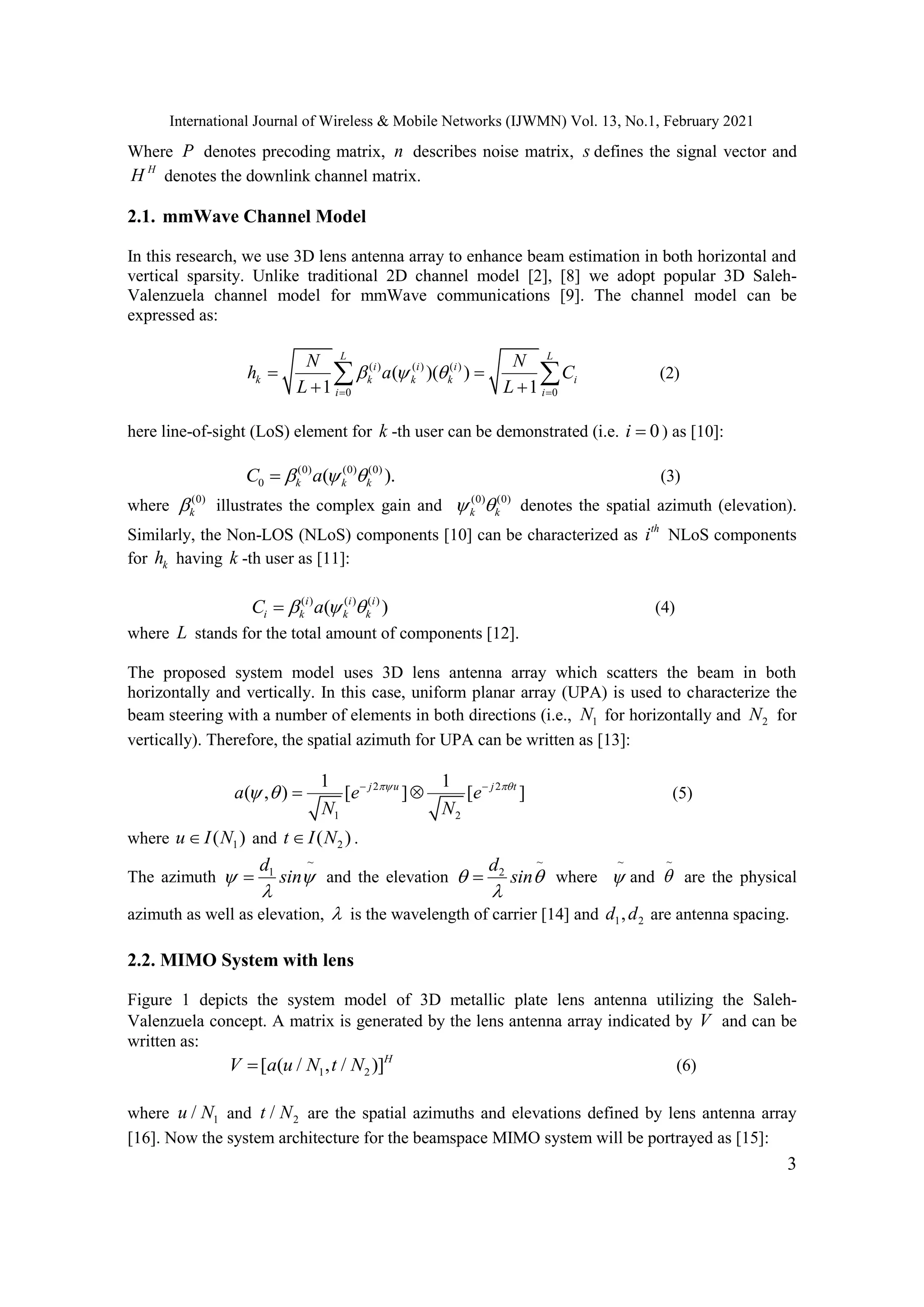 3D Metallic Plate Lens Antenna based Beamspace Channel Estimation Technique for 5G Mmwave ...