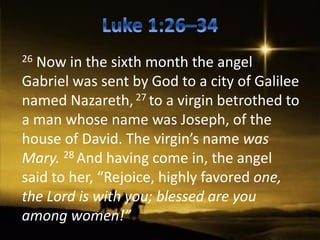 The Virgin Birth - Luke 1:26-34 | PDF