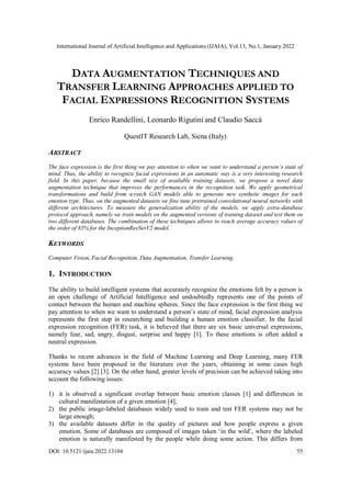 DATA AUGMENTATION TECHNIQUES AND TRANSFER LEARNING APPROACHES APPLIED ...