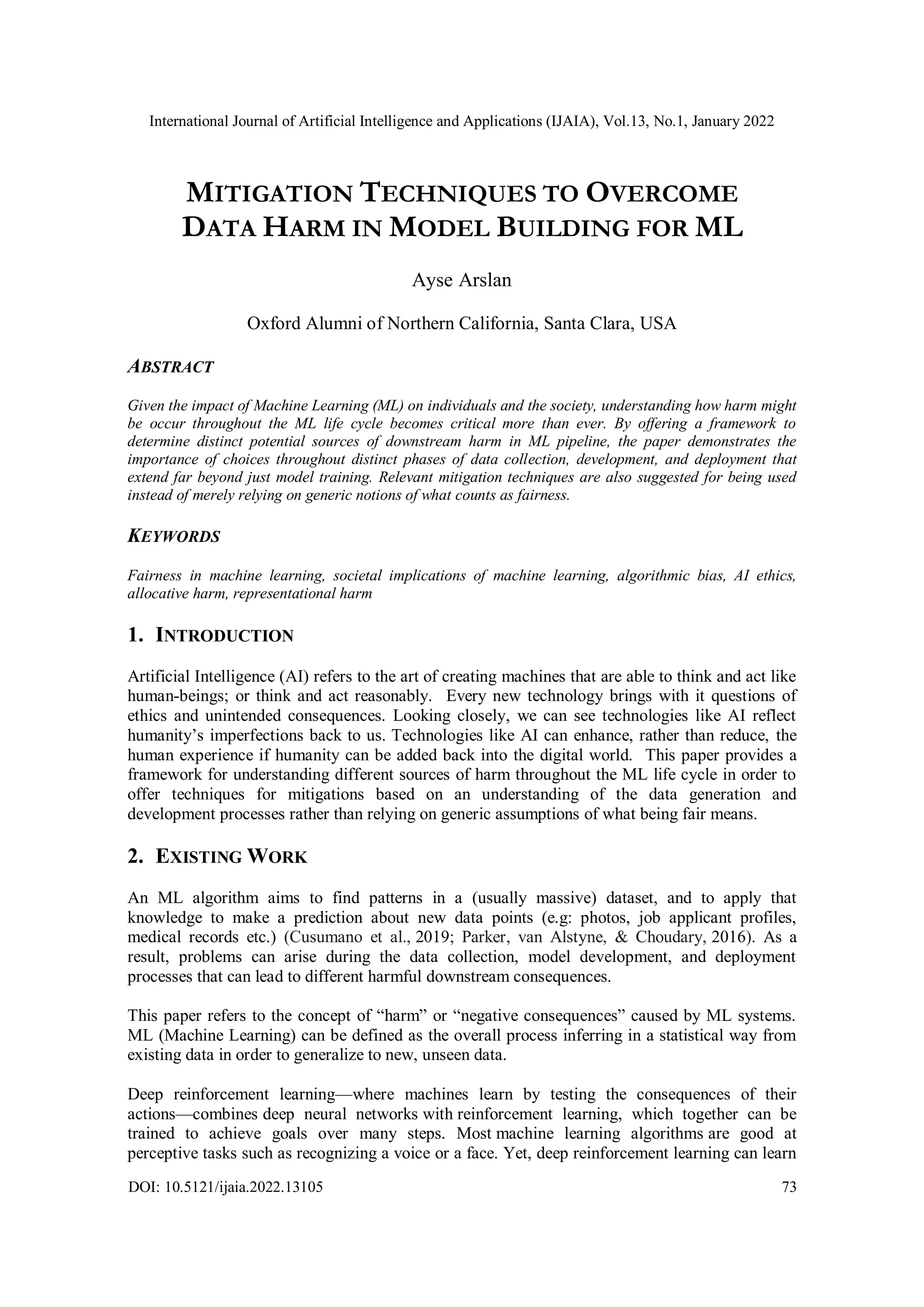 MITIGATION TECHNIQUES TO OVERCOME DATA HARM IN MODEL BUILDING FOR ML | PDF