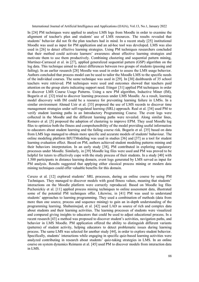 REVIEWING PROCESS MINING APPLICATIONS AND TECHNIQUES IN EDUCATION | PDF