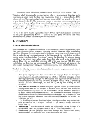 STUDY ON EMERGING APPLICATIONS ON DATA PLANE AND OPTIMIZATION POSSIBILITIES | PDF