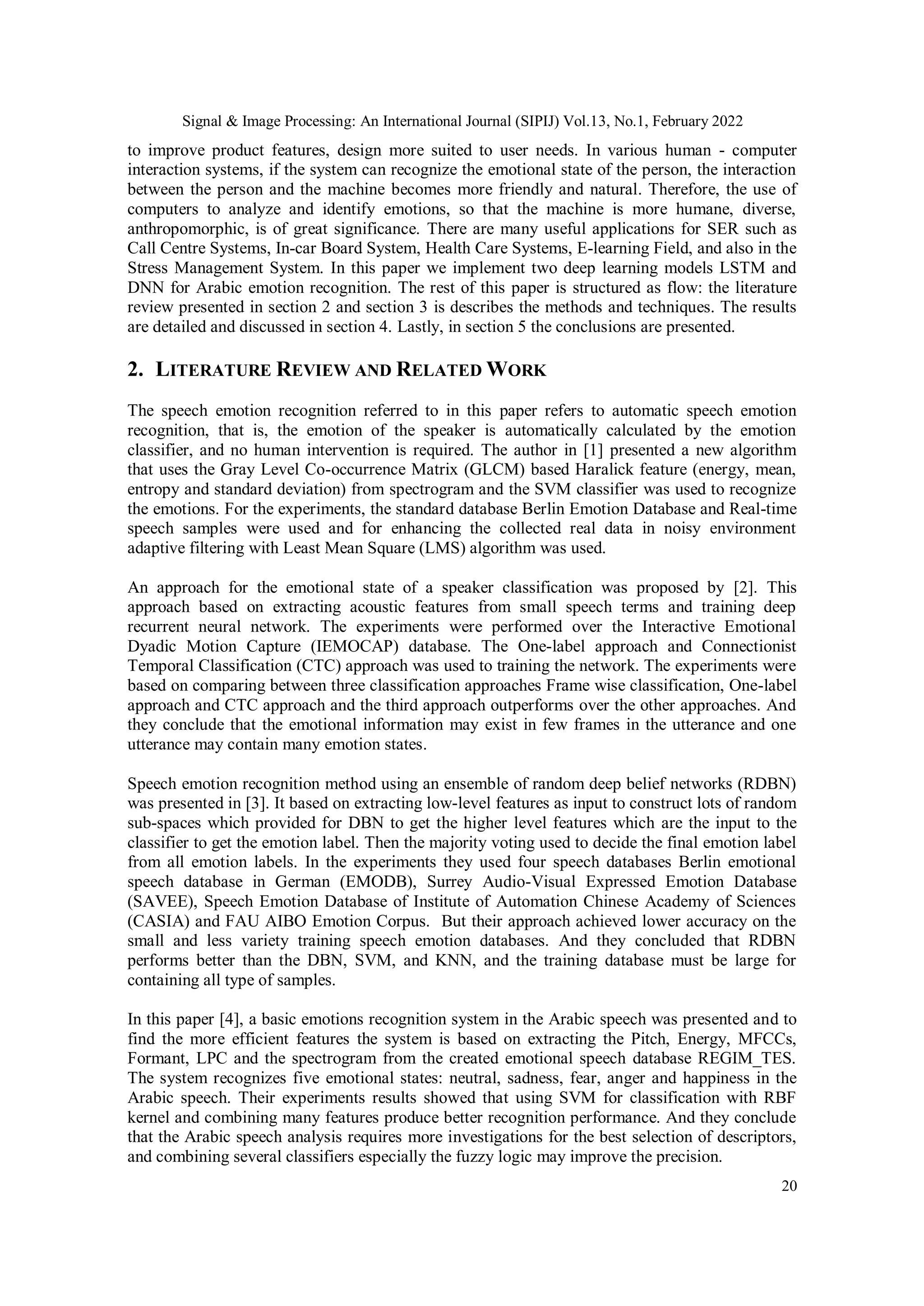 Asers Lstm Arabic Speech Emotion Recognition System Based On Lstm Model Pdf