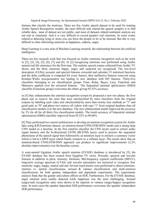 ASERS-CNN: Arabic Speech Emotion Recognition System based on CNN Model | PDF