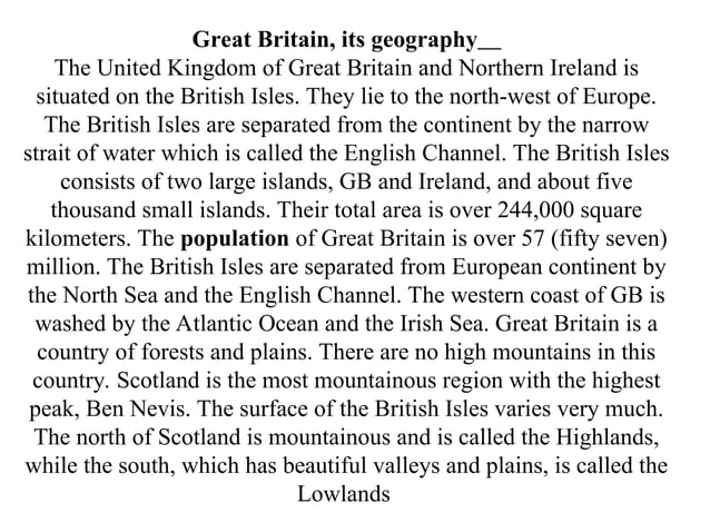 The geographical position of Great Britain | PPT