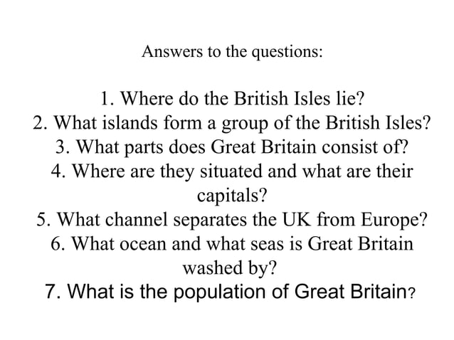 Theme: The geographical position of Great Britain | PPT
