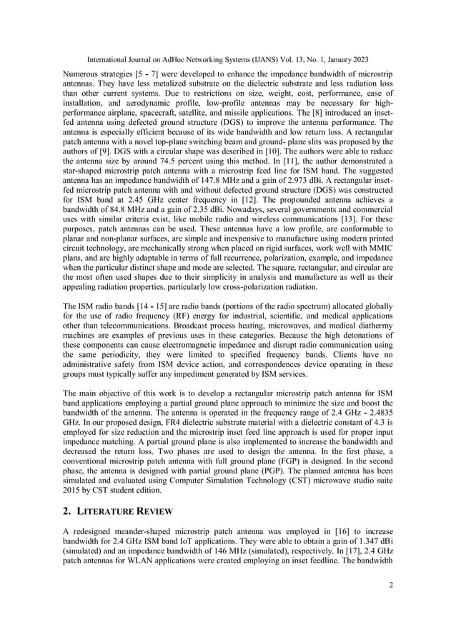 A PATCH ANTENNA DESIGN WITH BOOSTED BANDWIDTH FOR ISM BAND APPLICATIONS ...