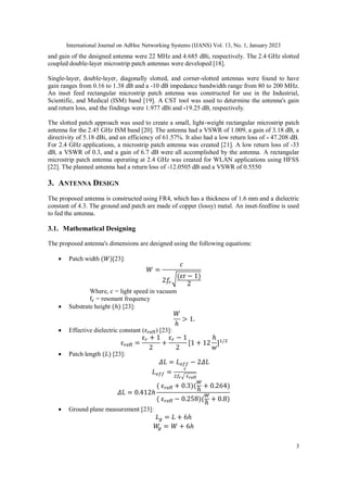 A PATCH ANTENNA DESIGN WITH BOOSTED BANDWIDTH FOR ISM BAND APPLICATIONS | PDF