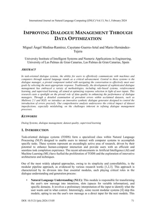 Improving Dialogue Management Through Data Optimization | PDF