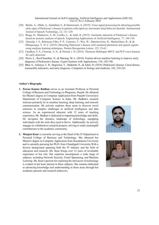 Early Detection of Parkinson Disease through Biomedical Speech and ...