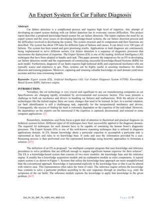 Report-An Expert System for Car Failure Diagnosis-Report | PDF