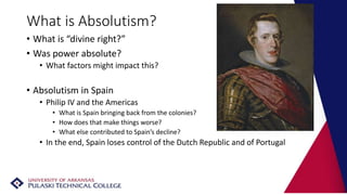1312 Absolutism and its Alternatives, the Scientific Revolution, and ...