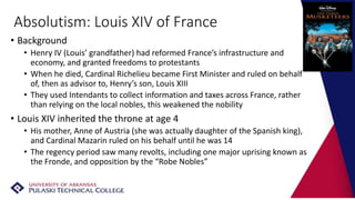 1312 Absolutism and its Alternatives, the Scientific Revolution, and ...