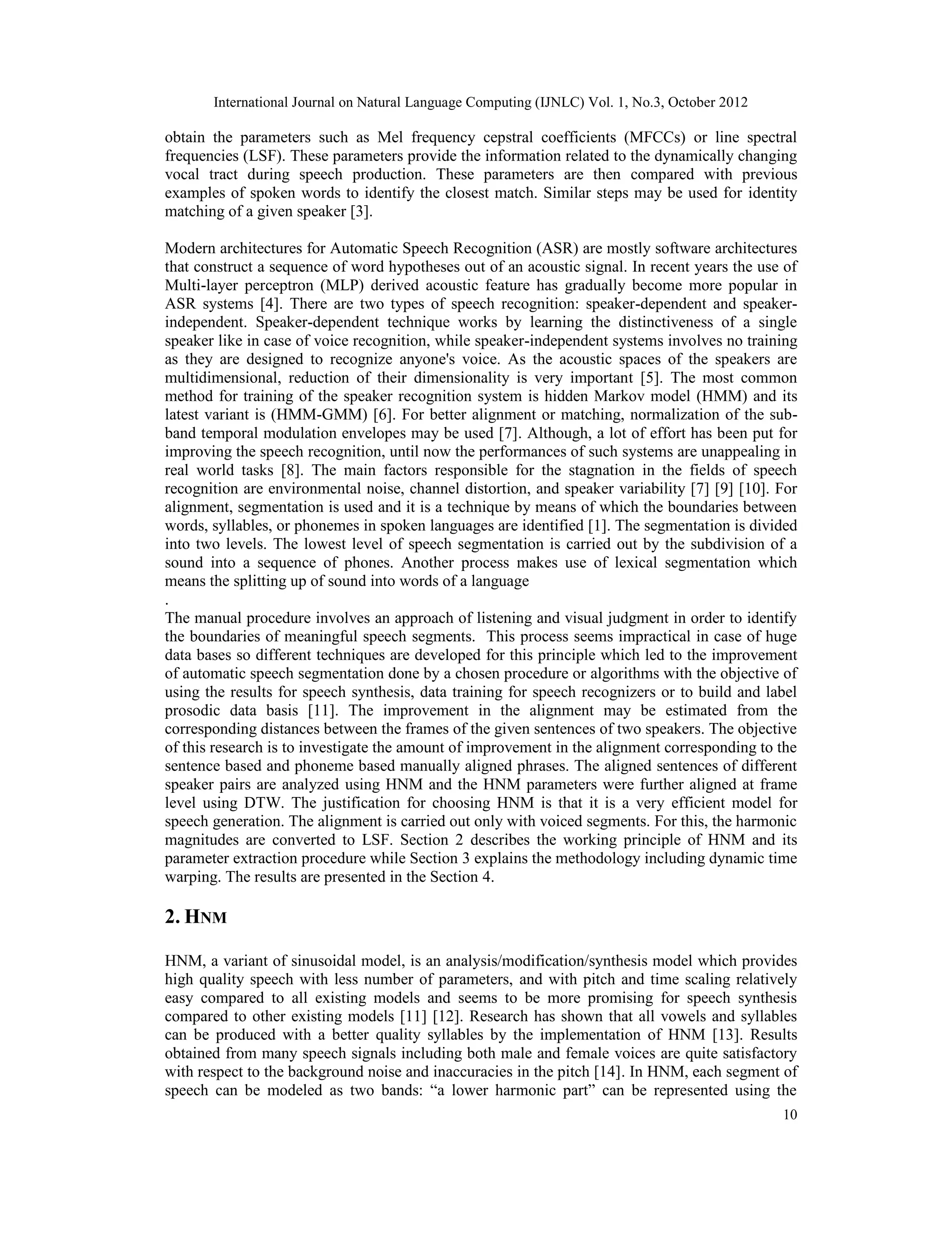 Effect of Dynamic Time Warping on Alignment of Phrases and Phonemes | PDF