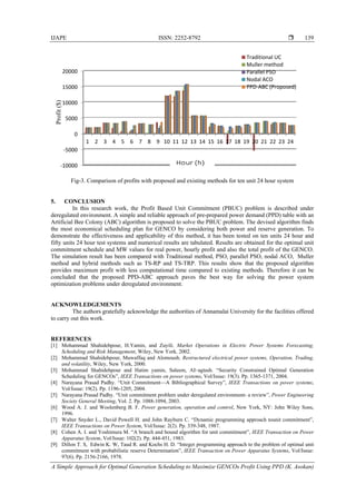 A Simple Approach for Optimal Generation Scheduling to Maximize GENCOs Profit Using PPD Table ...