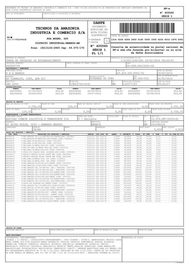 13140204628426000145550010004255601019749381 danfe | PDF