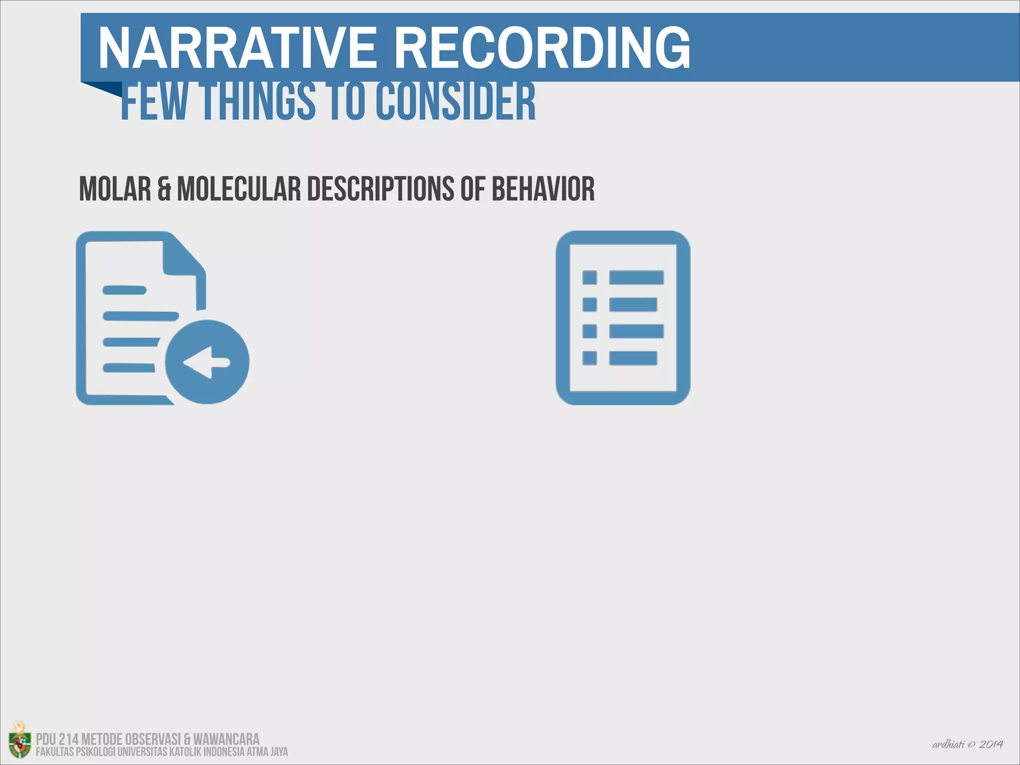 PDU 214 Methods of Observation & Interviewing: Narrative Recording | PDF
