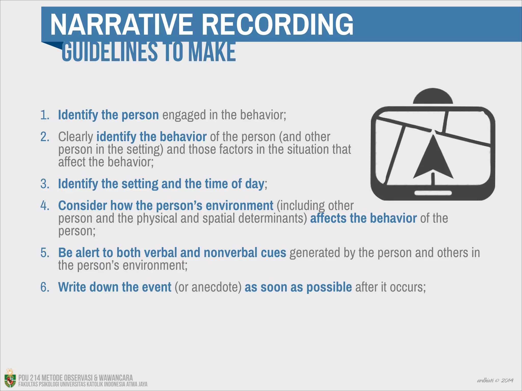 PDU 214 Methods of Observation & Interviewing: Narrative Recording | PDF