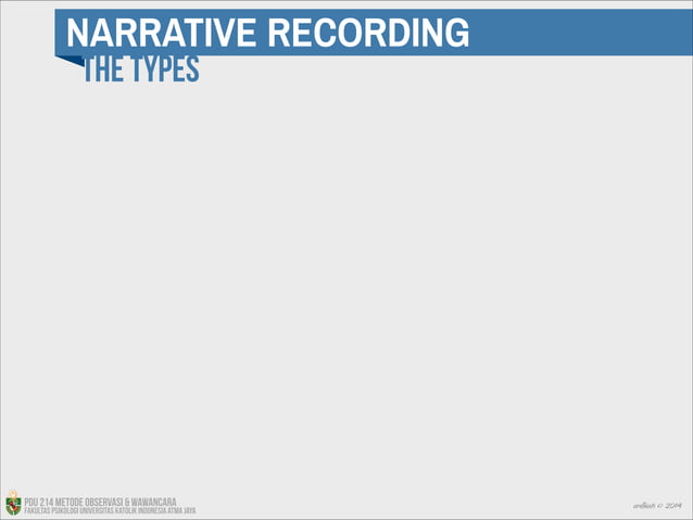 PDU 214 Methods of Observation & Interviewing: Narrative Recording | PDF